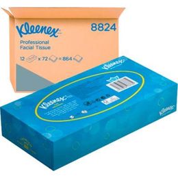Kleenex&reg; Kosmetikt&uuml;cher 8824, 3-lagig, saugf&auml;hig, 12 Boxen &aacute; 72 T&uuml;cher, wei&szlig;