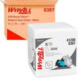Kimberly-Clark WYPALL* Wischtuch X-70, aus Hydroknitmaterial, 912 T&uuml;cher, 1-lagig, wei&szlig;