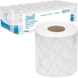 Kimberly-Clark Scott&reg; Toilettenpapier 8519, 2-lagig, 64 Rollen a 350 WC-Papier Bl&auml;tter, wei&szlig;