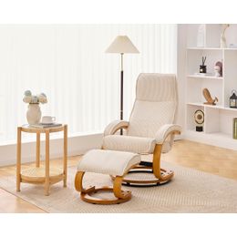 Relaxsessel Home Affaire "mit Hocker PARIS neu: Cord - OTTO. Verl&auml;ssliche Qualit&auml;t.", creme, B:67cm H:103cm T:85cm, 100% Polyester, Sessel, Relaxsessel, manuelle Relaxfunktion mit Drehfunktion, neu: Cord-Bezug