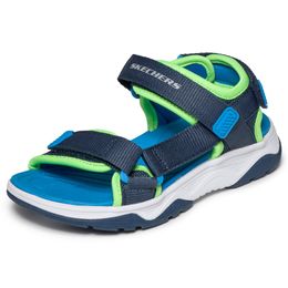 Sandale Skechers "TREAD SEEKER", M&auml;dchen, Gr. 27, navy, blau, Textil, kontrastfarbene Details, Schuhe Sandale, Sommerschuh mit Klettverschluss, Gr&ouml;&szlig;enschablone zum Download
