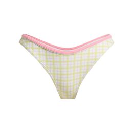 Badehose Roxy "The Swell High Leg Tanga", Damen, Gr. L, US-Gr&ouml;&szlig;en, cloud dancer swell plaid, Obermaterial: 85% Microfaser, 15% Elasthan;, Badehosen Badehose