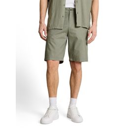 Chinoshorts Tom Tailor Denim, Herren, Gr. XXL, N-Gr, sea spray, Web, Obermaterial: 55% Leinen, 45% Baumwolle, unifarben, normal kurz, Hosen Chinoshorts, aus Leinen