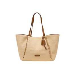 Marc O'Polo Shopper MARC O'POLO "mit edlen Echtleder-Details", Damen, Gr. B/H/T: 47cm x 27cm x 13cm, light raffia, Baumwolle, Polypropylen, unifarben, Taschen Shopper