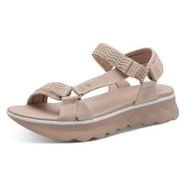 Trekkingsandale Tamaris, Damen, Gr. 40, taupe, Textil, unifarben, Schuhe, Plateau, Sandalette, Riemchensandale in veganer Verarbeitung
