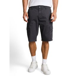 Cargoshorts Tom Tailor, Herren, Gr. 32, N-Gr, grau mini, Web, Obermaterial: 98% Baumwolle, 2% Elasthan, unifarben, regular fit kniefrei, Hosen, mit Stretch