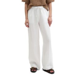 Marc O'Polo Chinohose MARC O'POLO "mit elastischem Tunnelzug-Bund", Damen, Gr. 34, Normalgr&ouml;&szlig;en, wei&szlig;, Obermaterial: 100% Leinen; Futter: 100% Baumwolle, unifarben, regular fit normal, Hosen Chinohose