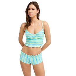 Bikini-Hose Roxy "Neon Queen Classic Shorty", Damen, Gr. S, US-Gr&ouml;&szlig;en, bunt (tanager turquoise neon queen), Obermaterial: 85% Polyester, 15% Elasthan., Badehosen Bikini-Hose