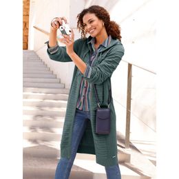 WITT Damen Longstrickjacke im Strukturmuster-Mix, jade, Gr&ouml;&szlig;e 40
