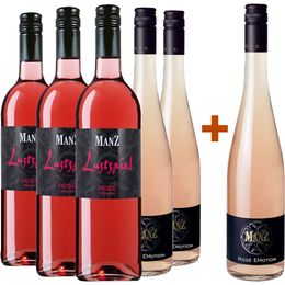 Manz Wein Weingut Manz 5+1 Paket "Lustspiel" & "EMotion" Ros&eacute; Trocken - Rheinhessen &ndash; Probierpaket Qualit&auml;tswein