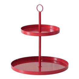 Boltze Etagere Samina aus Metall 34 cm, &Oslash; 30 cm, rot skandinavische Deko Online Shop