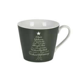 Krasilnikoff Weihnachtliche Happy Cup Tasse Christmas Words gr&uuml;n skandinavische Deko Online Shop