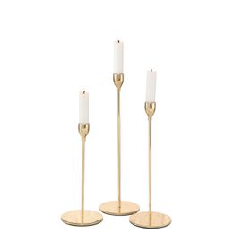 Boltze Kerzenhalter Malte Eisen 3er 23-33 cm, gold skandinavische Deko Online Shop
