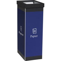 PAPERFLOW Wertstoffsammler, Kunststoff, Volumen 60 l, H&ouml;he 760 mm, Korpus schwarz, Symbol Papier
