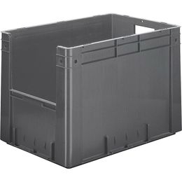 Euro-Stapelbeh&auml;lter mit Eingriff, Volumen 80 l, LxBxH 600 x 400 x 420 mm, VE 2 Stk, grau kaiserkraft