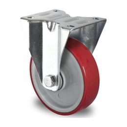 eurokraft basic PU-Reifen, rot auf Polyamidfelge, Rad-&Oslash; x Breite 200 x 46 mm, ab 2 Stk, Bockrolle
