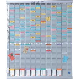T-Kartenplaner, Jahresplaner, 12 Module mit je 54 Schlitzen, mit 1000 T-Karten in 10 Farben kaiserkraft
