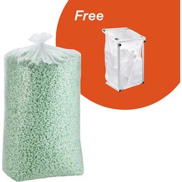 Deal: 200 Abfalls&auml;cke mit Gratis-Abfallsackhalter, 200 x 1000-l-M&uuml;lls&auml;cke, transparent, mit stabilem Sackhalter kaiserkraft