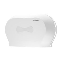 CWS Toilettenpapierspender Midi, Clear+, HxBxT 1200 x 800 x 2200 mm, Kunststoff, wei&szlig;
