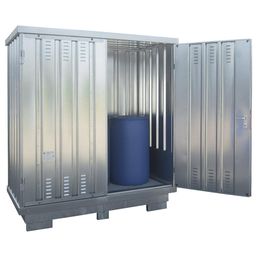 LaCont Gefahrstoff-Container auch zur aktiven Lagerung entz&uuml;ndbarer Stoffe, Au&szlig;en-HxBxT 2385 x 2075 x 1075 mm, verzinkt