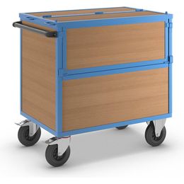 eurokraft pro Kastenwagen, W&auml;nde aus MDF-Platten, mit Deckel, LxB 1050 x 700 mm