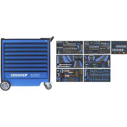 Gedore Werkzeugwagen 2005, 8 Schubladen, mit 466teiligem PKW-Werkzeugsortiment, HxBxT 1020 x 1021 x 605 mm