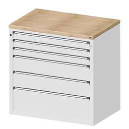 ANKE Schrank f&uuml;r Material- und Werkzeugausgabetheke, 3 Schubladen 90 mm, 2 Schubladen 180 mm, 1 Schublade 270 mm, grau