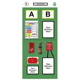 Regal-Infoboard Doppelmarkierung, Brandschutz, HxB 2000 x 900 mm, gr&uuml;n kaiserkraft