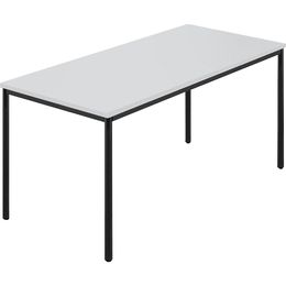 Rechtecktisch, Rundrohr beschichtet, BxT 1500 x 800 mm, grau / anthrazit kaiserkraft