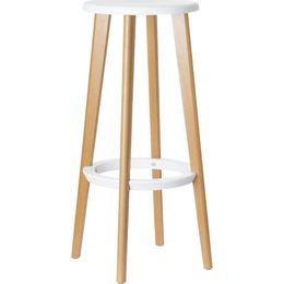 meet Barhocker WOODY, mit Holzbeinen, VE 2 St&uuml;ck, wei&szlig;