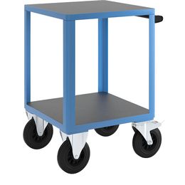 eurokraft pro Montagewagen KOMPAKT, 2 Ladefl&auml;chen LxB 600 x 600 mm, Vollgummibereifung