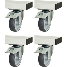 Rau Rollensatz f&uuml;r adlatus 300, 4 Lenkrollen mit Feststeller, BxL 100 x 30 mm