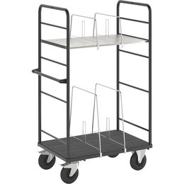 eurokraft pro Kartonagenwagen, 2 Seitenw&auml;nde, Ladefl&auml;che 1050 x 700 mm