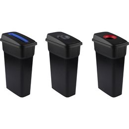 rothopro Wertstoffsammler SELECTO 3er-Set, Volumen 3 x 55 l, schwarz