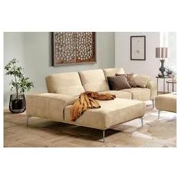 Ecksofa W.Schillig "run, Designsofa mit tollem Sitzkomfort, L-Form", beige (sahara s37), B:279cm H:88cm T:178cm, Longlife Xtra-Leder Z73: Naturwalkleder der Luxusklasse aus den erlesensten Rohh&auml;uten. Hautst&auml;rke 1, 1 &ndash; 1, 3 mm;ROHLEDER Jacquard-Flachgewebe Q2 W60 (63% Polyester, 37% Polyacryl);ROHLEDER Chenille-Flachgewebe Q2 W77 (68% Polyacryl, 32% Polyester);Stoff S37 (100% Polyester), Sofas, Eck