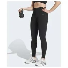 Trainingstights Adidas PERFORMANCE "WORKOUT ESSENTIALS KNIT SCRUNCH 7/8 LEGGINGS", Damen, Gr. L, N-Gr, schwarz, normal, gr., Obermaterial: 70% Polyester, 21% Polyamid, 9% Elasthan, Hosen