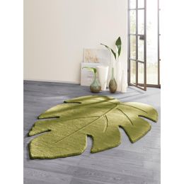 HEINE HOME Witt Hochflorteppich, gr&uuml;n, Gr&ouml;&szlig;e 60x90 cm - Blattform