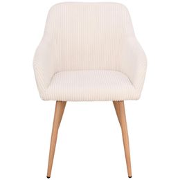 Livetastic Armlehnstuhl, Beige, Holz, Metall, Textil, Pappel, Sperrholz, Rundrohr, 55x84x60 cm, Esszimmer, St&uuml;hle, Esszimmerst&uuml;hle, Armlehnenst&uuml;hle