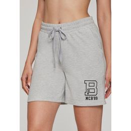 BENCH. LOUNGEWEAR Sweatshorts grau Gr. 48/50 f&uuml;r Damen. Mit Logodruck. Bequem. Nachhaltig.