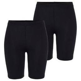 Radlerhose Vivance ACTIVE, Damen, Gr. 48/50, N-Gr, schwarz (2x schwarz), Single Jersey, Obermaterial: 95% Baumwolle, 5% Elasthan, unifarben, Basic, figurbetont ca. Mitte Oberschenkel, Hosen Radlerhose, mit Gummibund, Loungewear