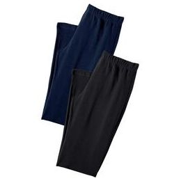 Leggings Vivance ACTIVE, Damen, Gr. 44/46, N-Gr, blau (navy, schwarz), Single Jersey, Obermaterial: 95% Baumwolle, 5% Elasthan, unifarben, Basic, Basic lang, Hosen Leggings, mit Gummibund, Loungewear, Topseller