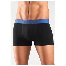 Boxer s.Oliver "Boxershorts f&uuml;r Herren", Damen, Gr. XL, 4 Stk., bunt (schwarz, t&uuml;rkis, schwarz, grau, schwarz, rot, schwarz, blau), Jersey, Obermaterial: 92% Baumwolle, 8% Elasthan (LYCRA), unifarben, k&ouml;rpernah, Unterhosen, mit kontrastfarbenem Webbund, Topseller