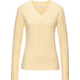 Lascana Damen V-Ausschnitt-Pullover gelb Gr&ouml;&szlig;e 36/38