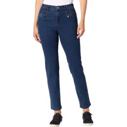 CR&Eacute;ATION L Damen Jeans mit Rei&szlig;verschluss-Taschen blue-stone-washed Gr&ouml;&szlig;e 19