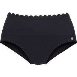 Lascana Damen Highwaist-Bikini-Hose schwarz-wei&szlig; Gr&ouml;&szlig;e 44