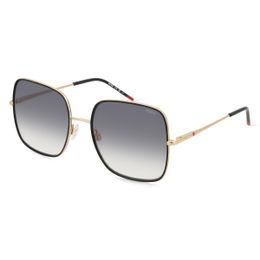 HUGO BOSS Hugo HG 1293/S | Damen-Sonnenbrille | Fassung: Vollrand, Quadratisch, Metall, Gold Schwarz | Glasfarbe: Grau