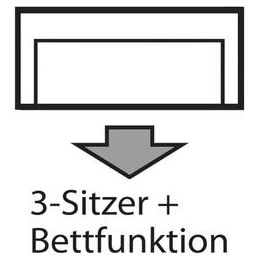 Schlafsofa OTTO HOME "Berlin, B: 202 cm, Liegel. 158x200 cm", grau (dunkelgrau), B:202cm H:99cm T:98cm, Samtoptik (100% Polyester), Sofas, Schlafsofa, Bettfunktion, Bettkasten & 1 Zierkissen, Dauerschlafsofa mit Boxspring