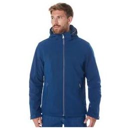 Softshelljacke Killtec "Herren Softshelljacke", Herren, Gr. XL, blau (dunkelblau), Oberseite: 100% Polyester;R&uuml;ckseite: 100% Polyester, Jacken Softshelljacke, Wasserabweisende Softshelljacke mit Fleece, abnehmbarer Kapuze
