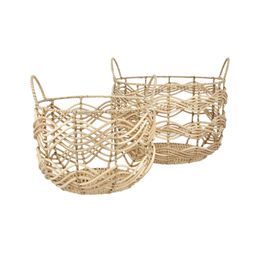 M&ouml;bel Kraft Aufbewahrungskorb 2er Set braun Kunststoff,Metall Ma&szlig;e (cm): H: 25 &Oslash;: 26.0 &raquo; M&ouml;bel Kraft