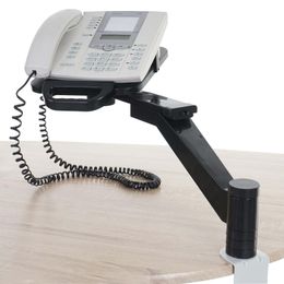 MCW Telefonarm H555, Telefonhalter Telefonschwenkarm Tischhalterung, schwarz